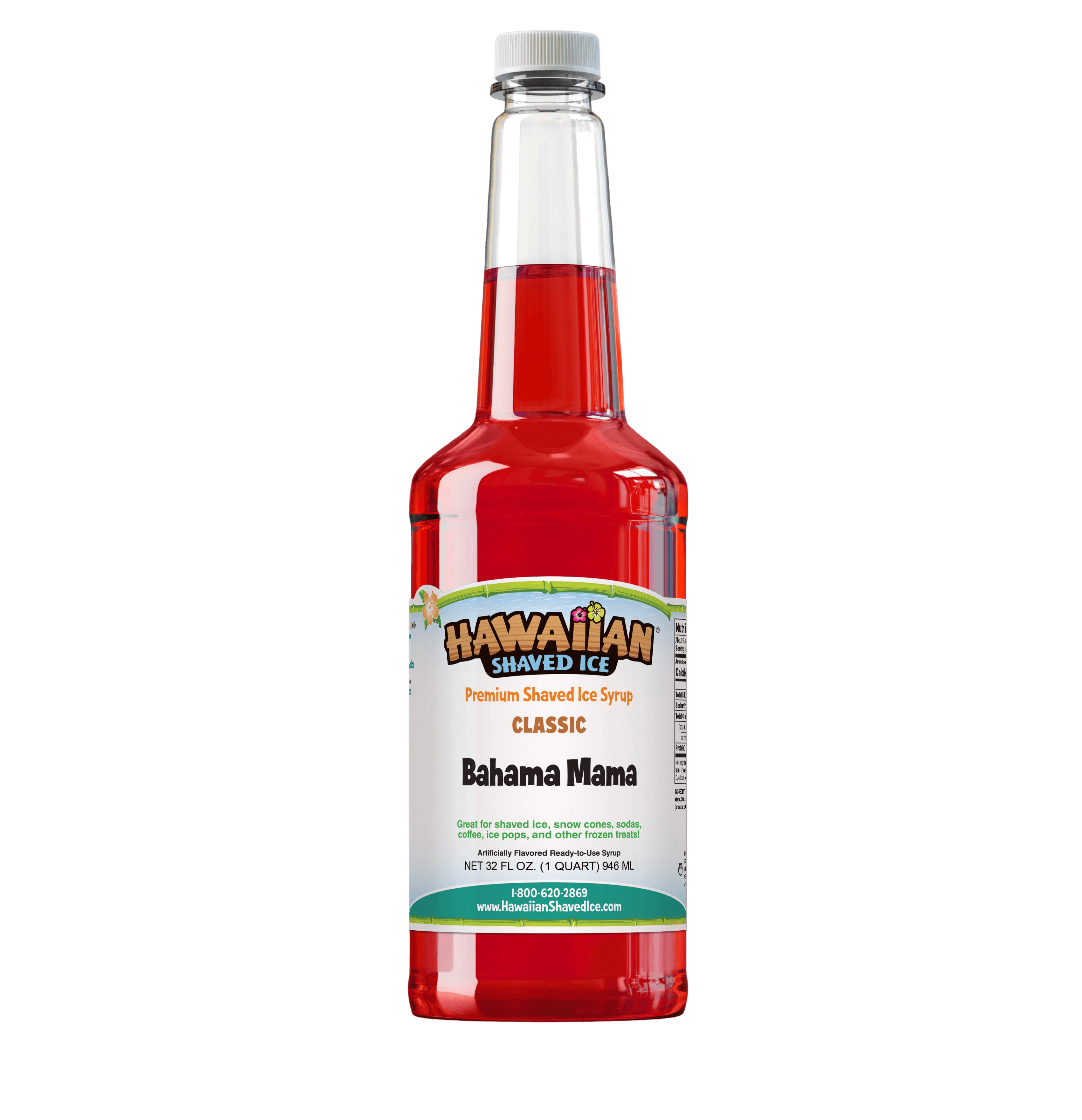 Bahama Mama Syrup for Shaved Ice & Snow Cones, Pint-Size, Hawaiian ...