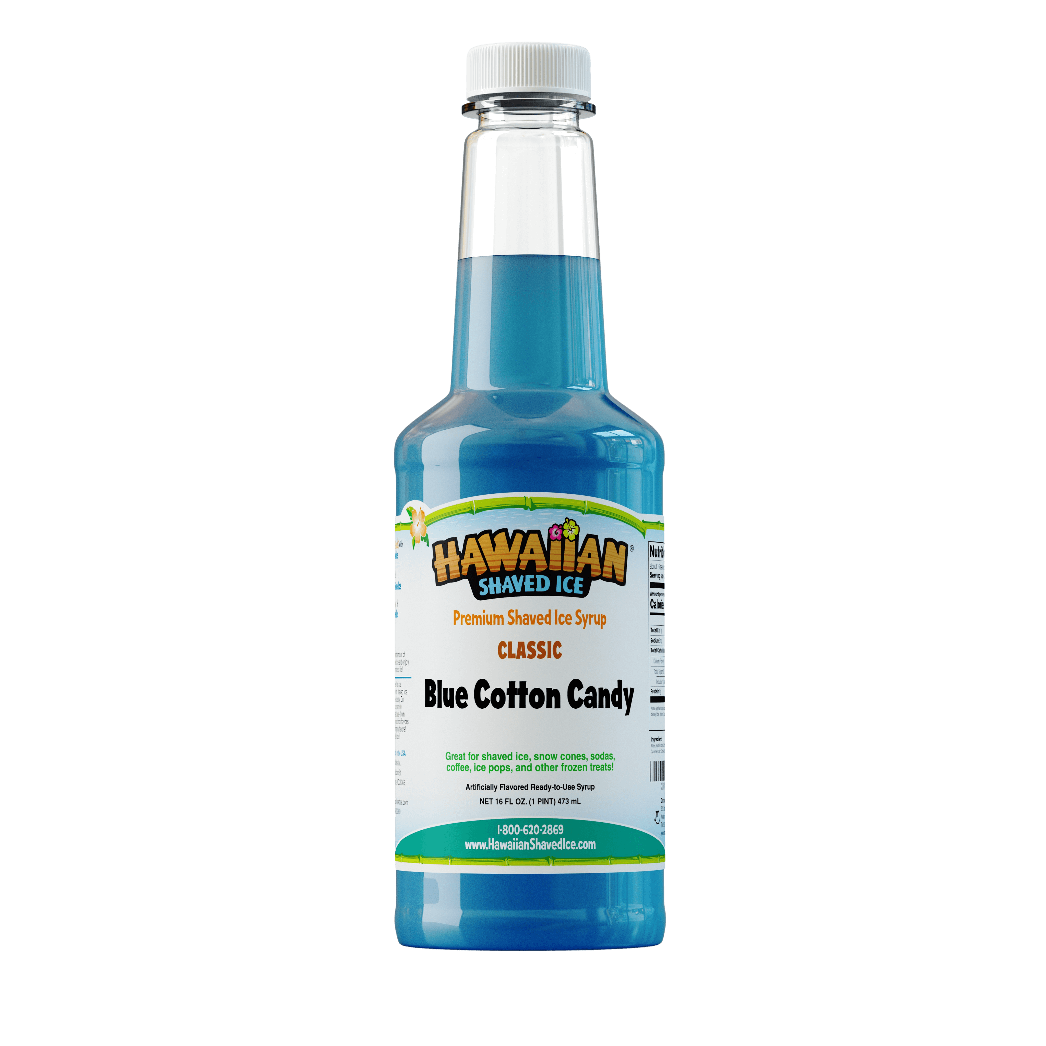 Hawaiian Shaved Ice® Blue Cotton Candy Shaved Ice & Snow Cone Flavored ...