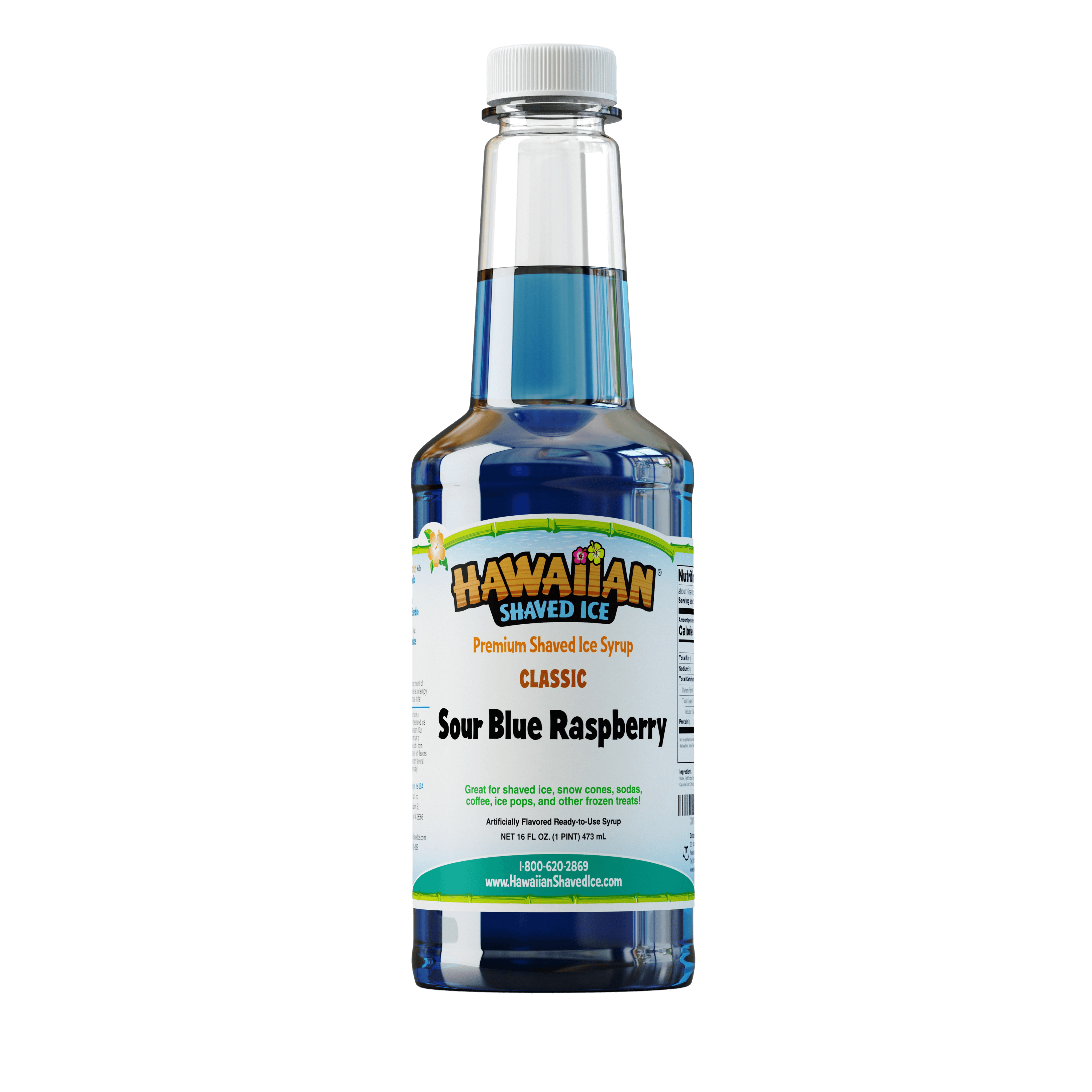 Hawaiian Shaved Ice Sour Blue Raspberry Shaved Ice & Snow Cone Flavored ...